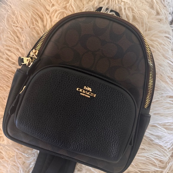 Coach | Bags | Coach Signature Black And Brown Mini Court Backpack 7 X ...